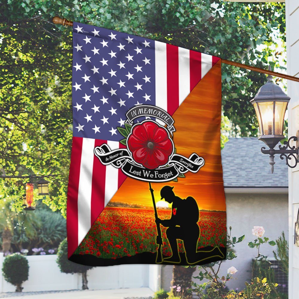 Remembrance Day Flag Lest We Forget American Flag TRL1374Fv6 - Flagwix