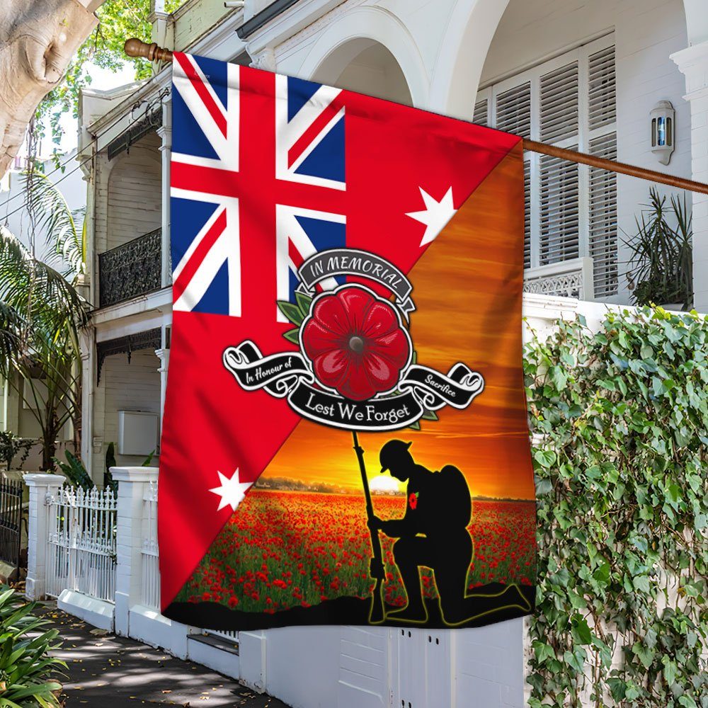 Remembrance Day Flag Lest We Forget Australian Flag TRL1374Fv4 – Flagwix