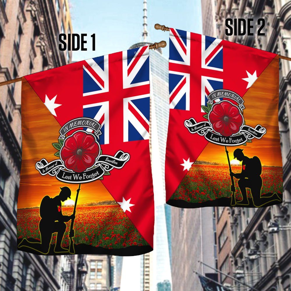 Remembrance Day Flag Lest We Forget Australian Flag TRL1374Fv4 – Flagwix