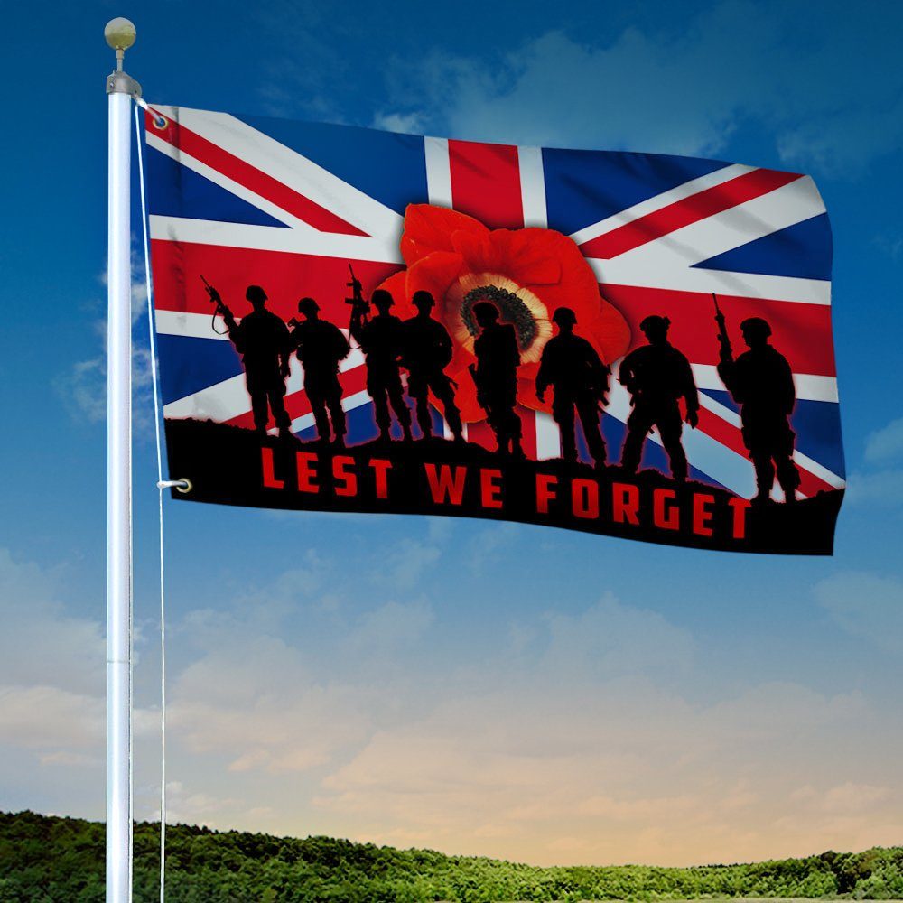 Remembrance Day Flag Lest We Forget UK Grommet Flag QNK866GF – Flagwix