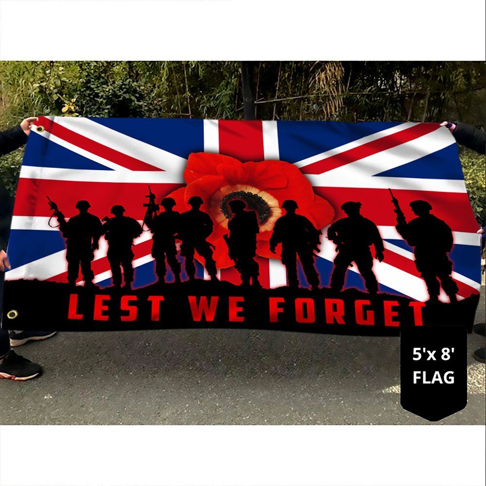 Remembrance Day Flag Lest We Forget UK Grommet Flag QNK866GF – Flagwix