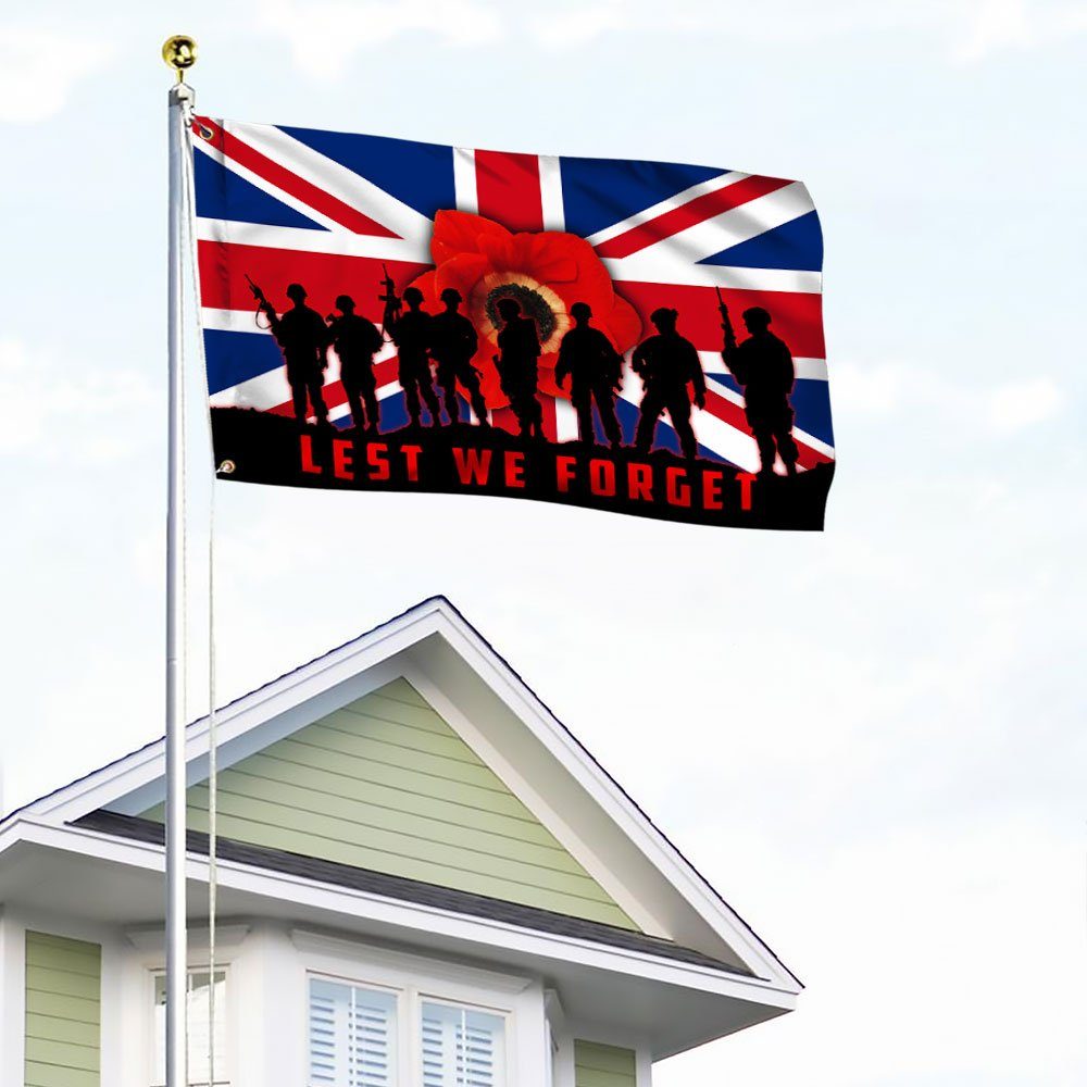 Remembrance Day Flag Lest We Forget UK Grommet Flag QNK866GF – Flagwix