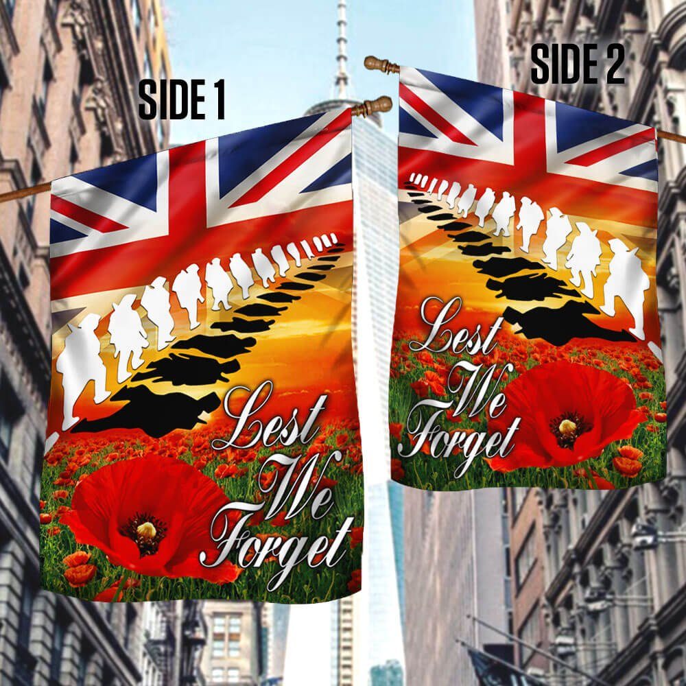 Remembrance Day Flag Poppy. Lest We Forget UK Flag THB3309Fv2n – Flagwix