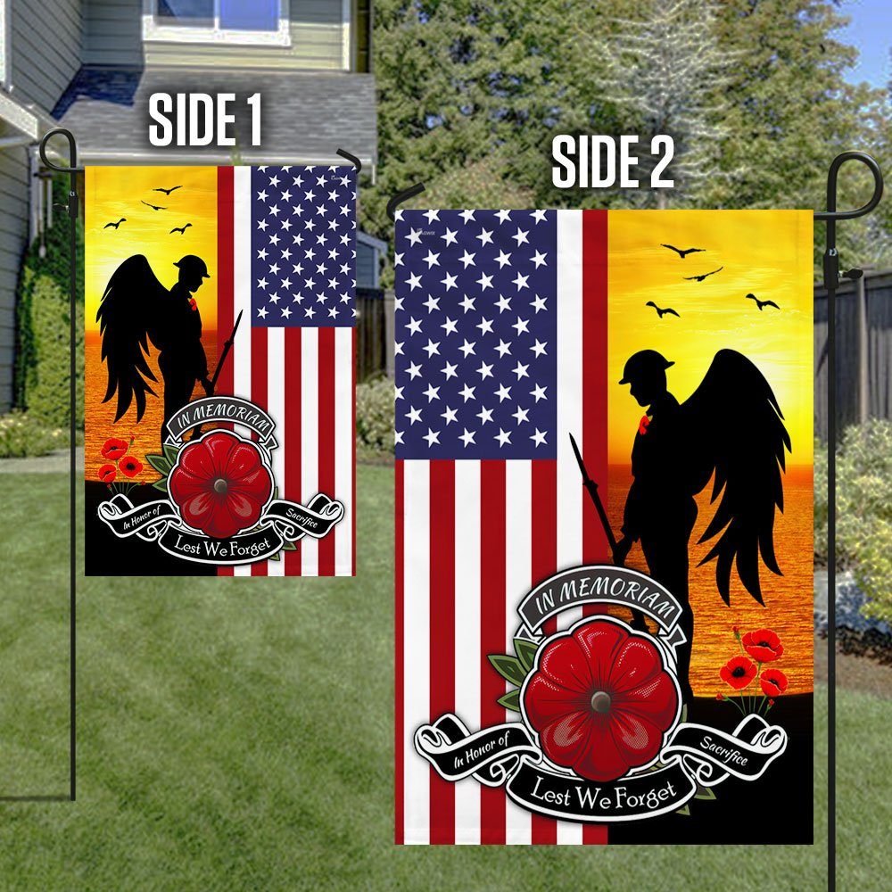 Remembrance Flag Poppy In Honor Of Sacrifice - Lest We Forget ...