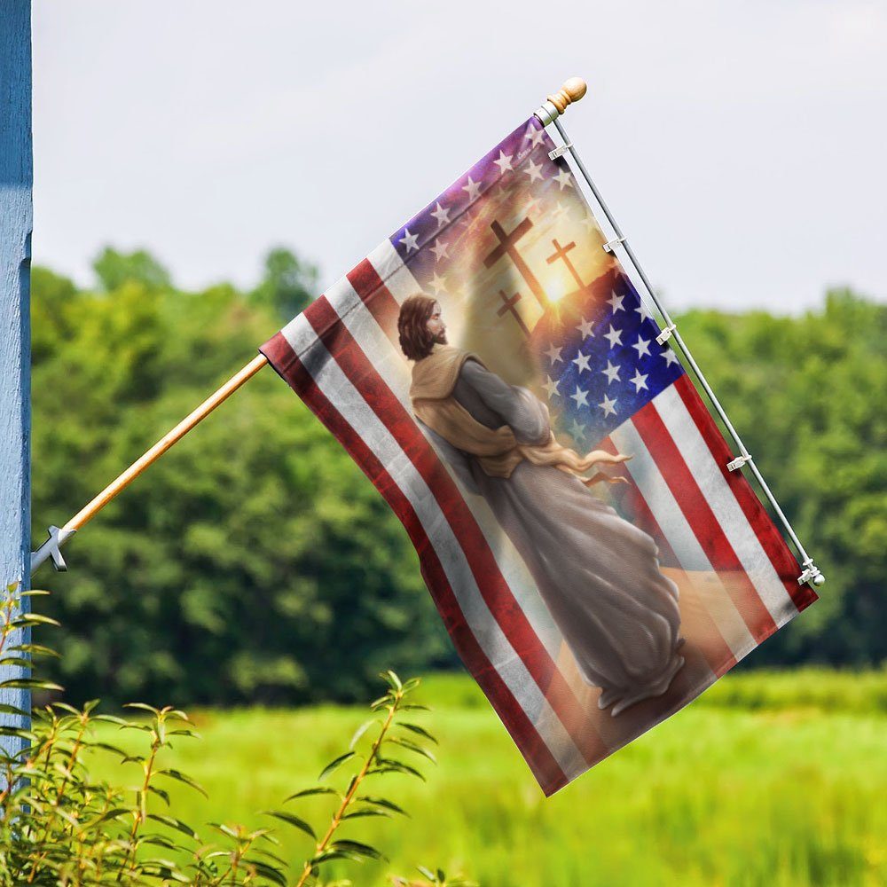 Resurrection of Jesus Christ American Flag MLN1118F - Flagwix