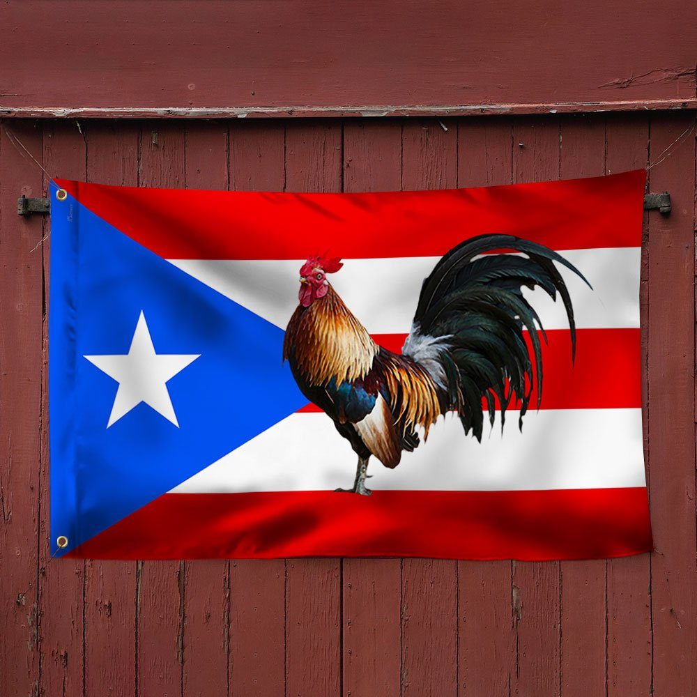 Rooster Puerto Rican Grommet Flag QNK1029GF – Flagwix