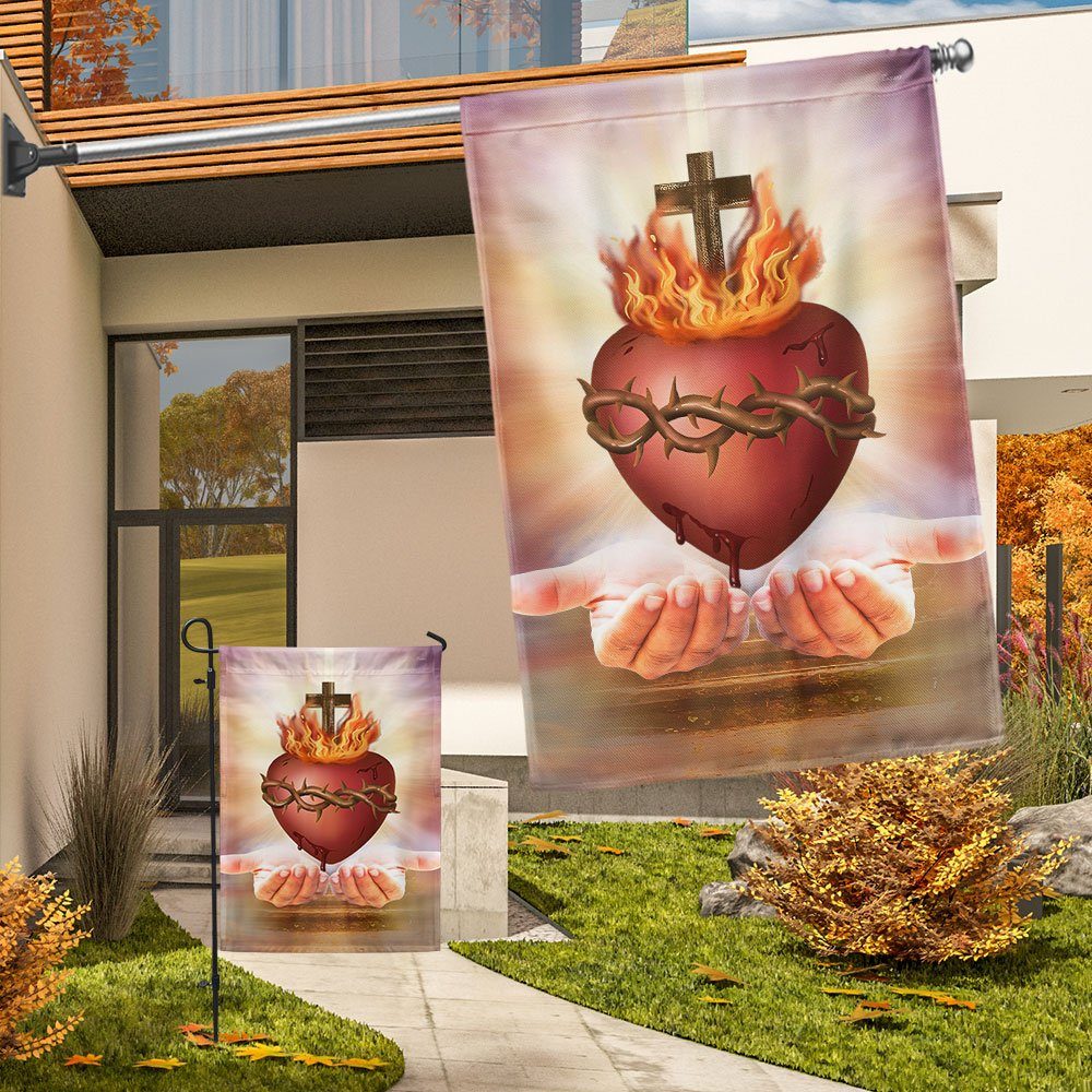 Sacred Heart of Jesus Catholic Flag TQN1333F - Flagwix