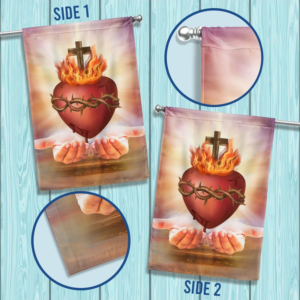 Sacred Heart of Jesus Catholic Flag TQN1333F - Flagwix