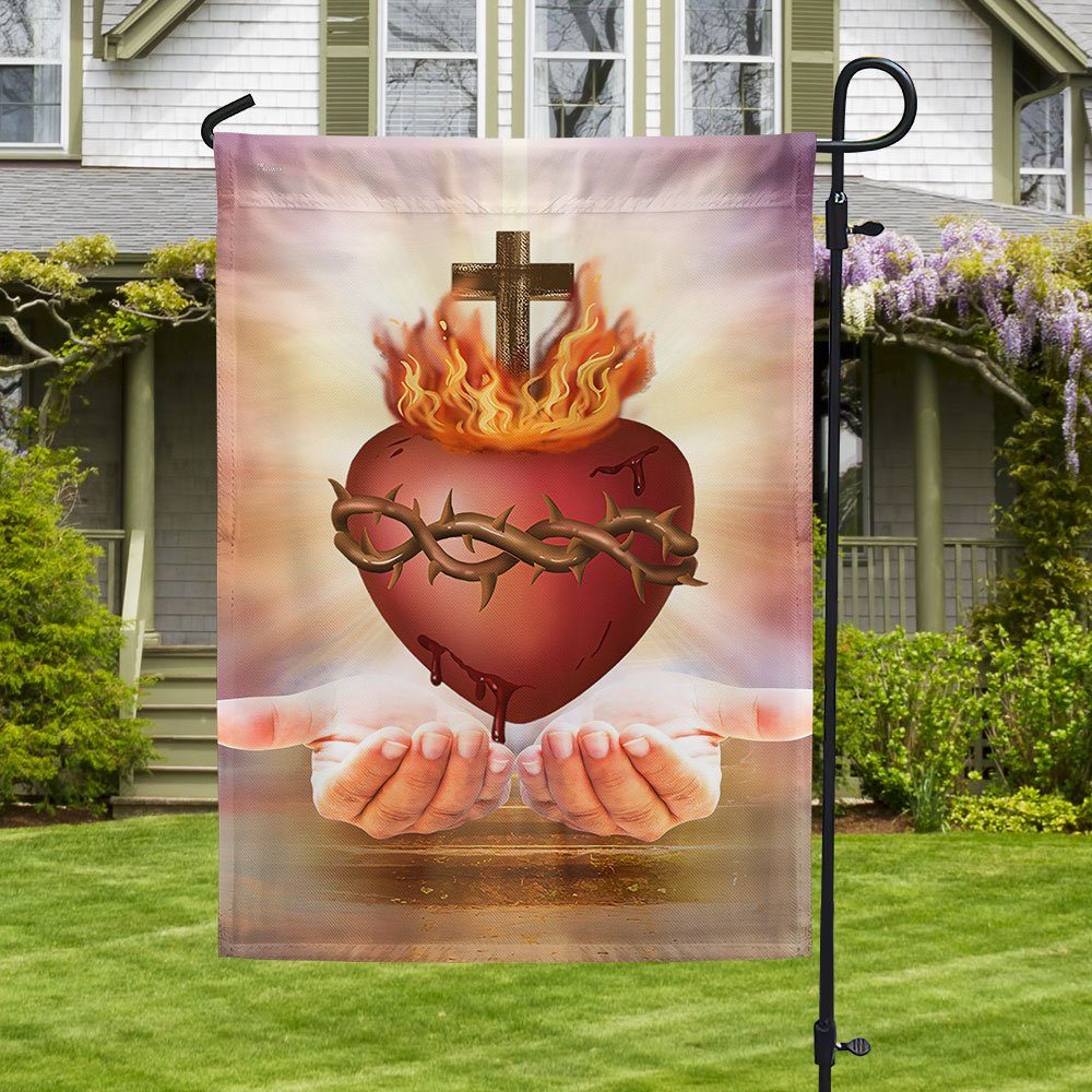 Sacred Heart of Jesus Catholic Flag TQN1333F - Flagwix