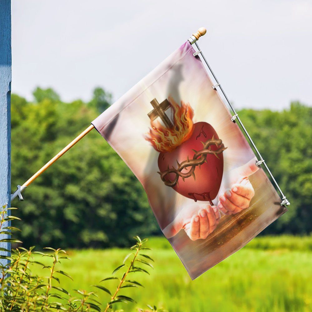 Sacred Heart of Jesus Catholic Flag TQN1333F - Flagwix