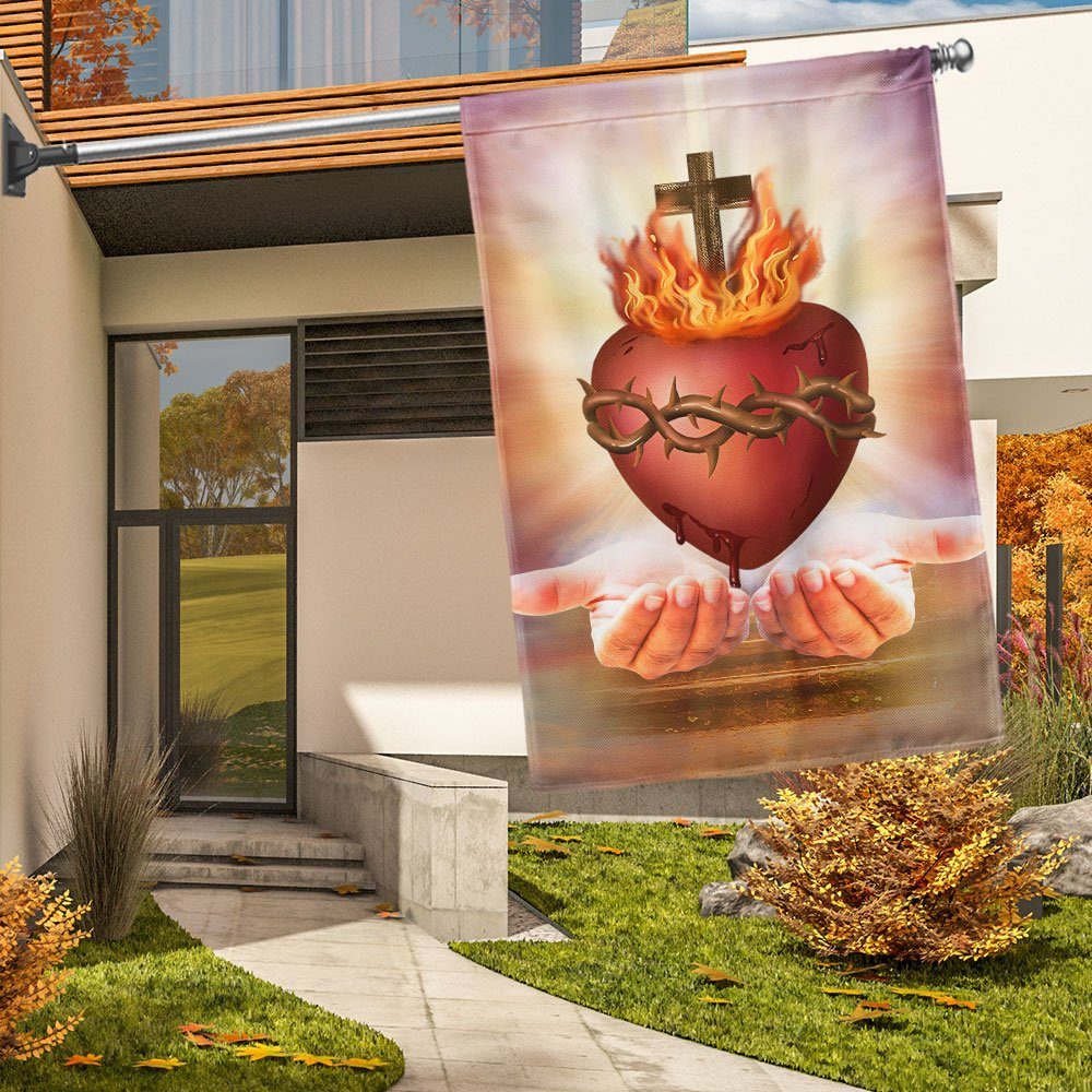 Sacred Heart of Jesus Catholic Flag TQN1333F - Flagwix