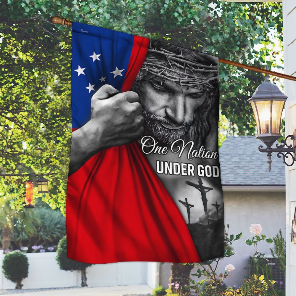 Samoa Flag Jesus One Nation Under God Samoa Flag TRL1253Fv2 - Flagwix