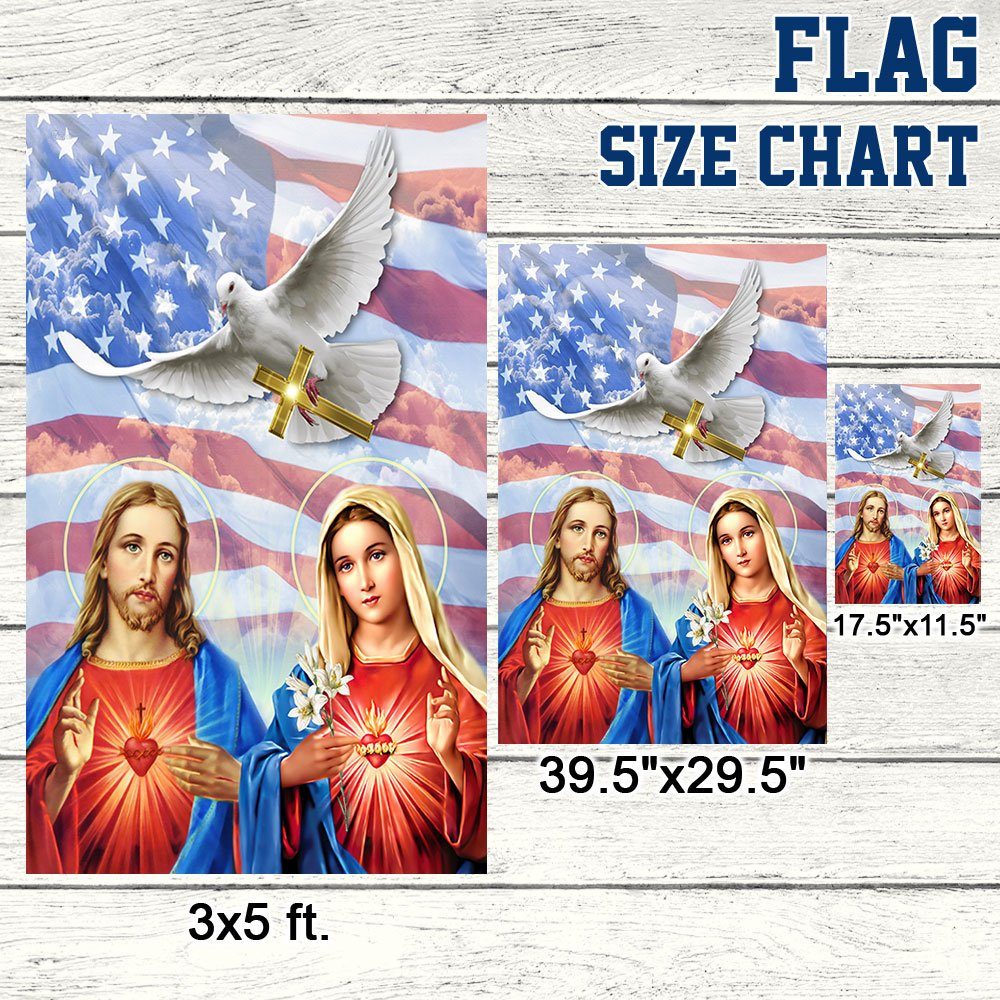 The Sacred Heart Of Jesus & The Immaculate Heart Of Mary Flag TQN148F ...