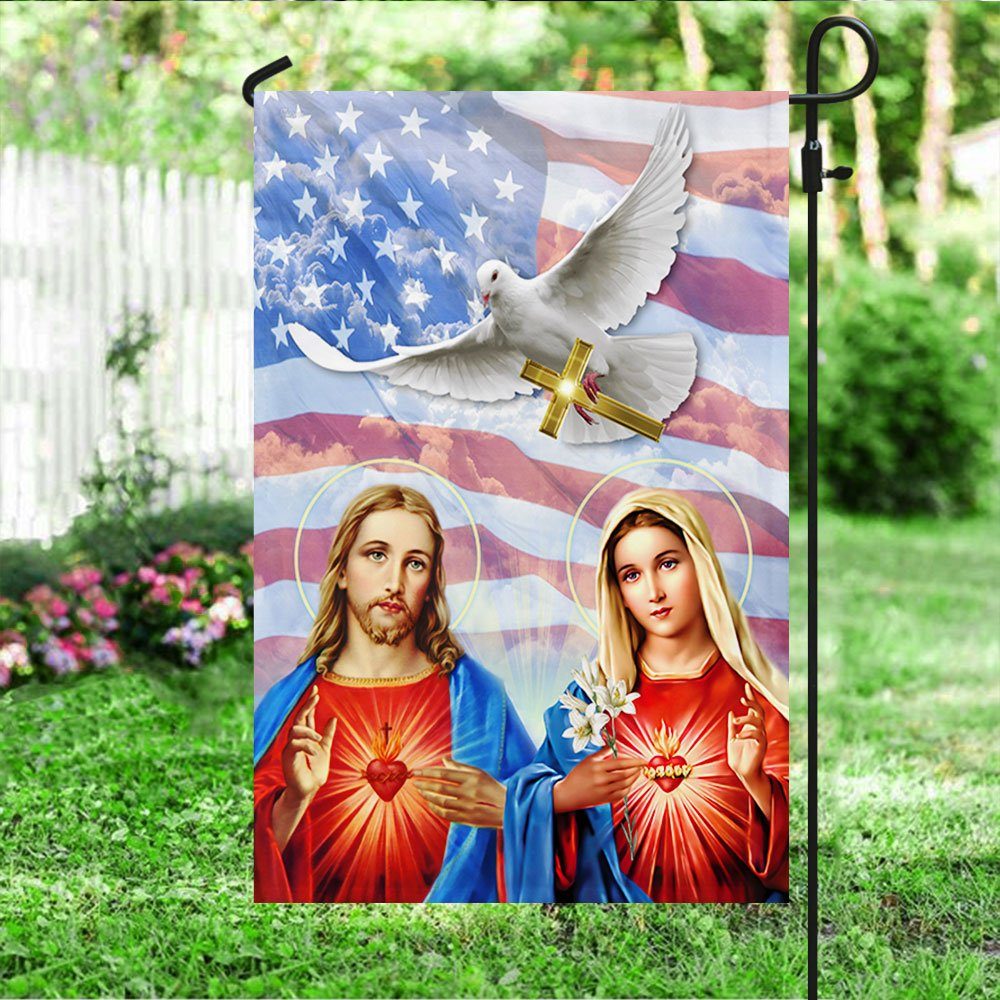 The Sacred Heart Of Jesus & The Immaculate Heart Of Mary Flag TQN148F ...