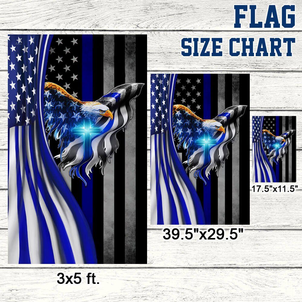 The Thin Blue Line Eagle With Christian Cross American Flag TPT930F ...
