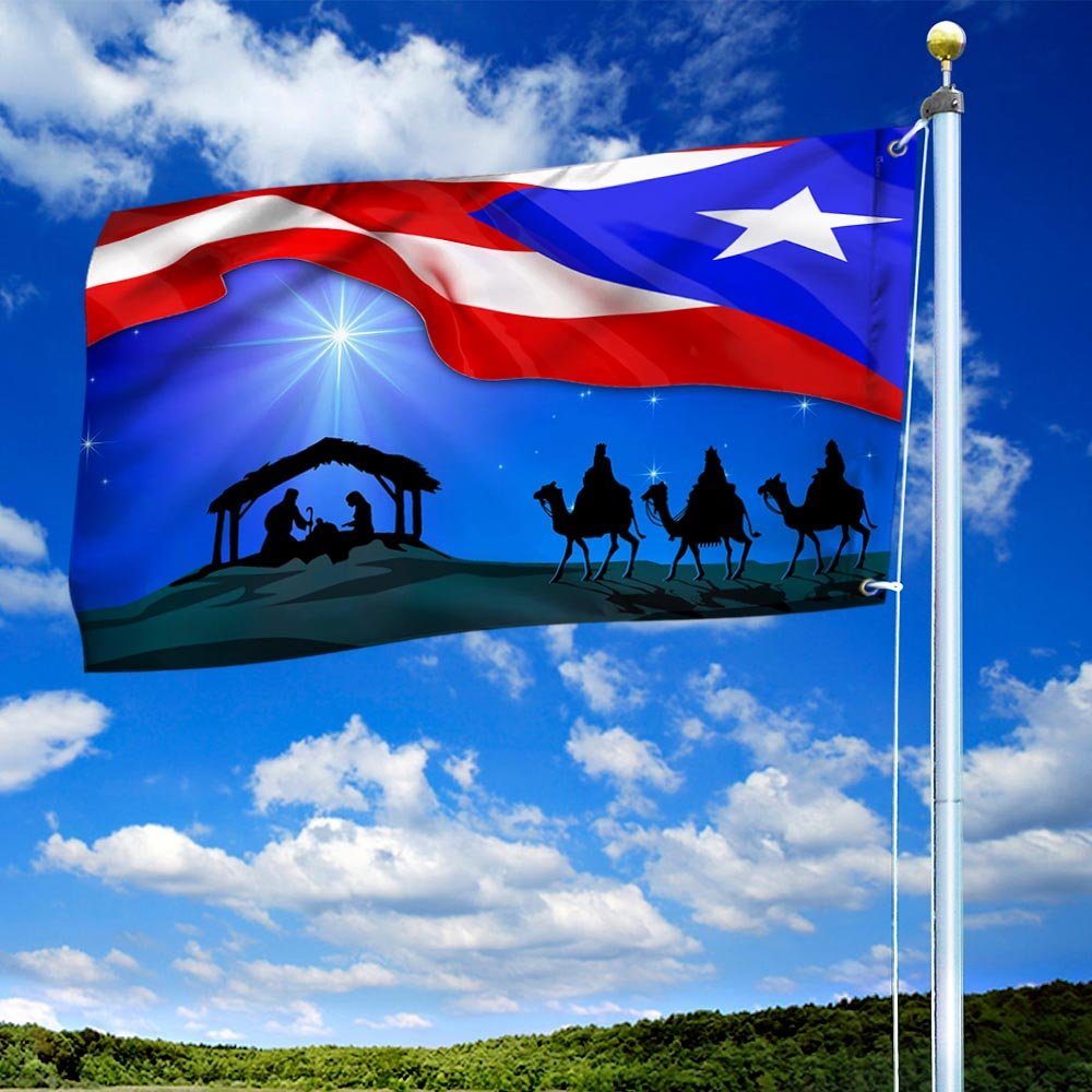 Three Kings, Three Wise Men, Puerto Rico Jesus Flag TPT470GF - Flagwix