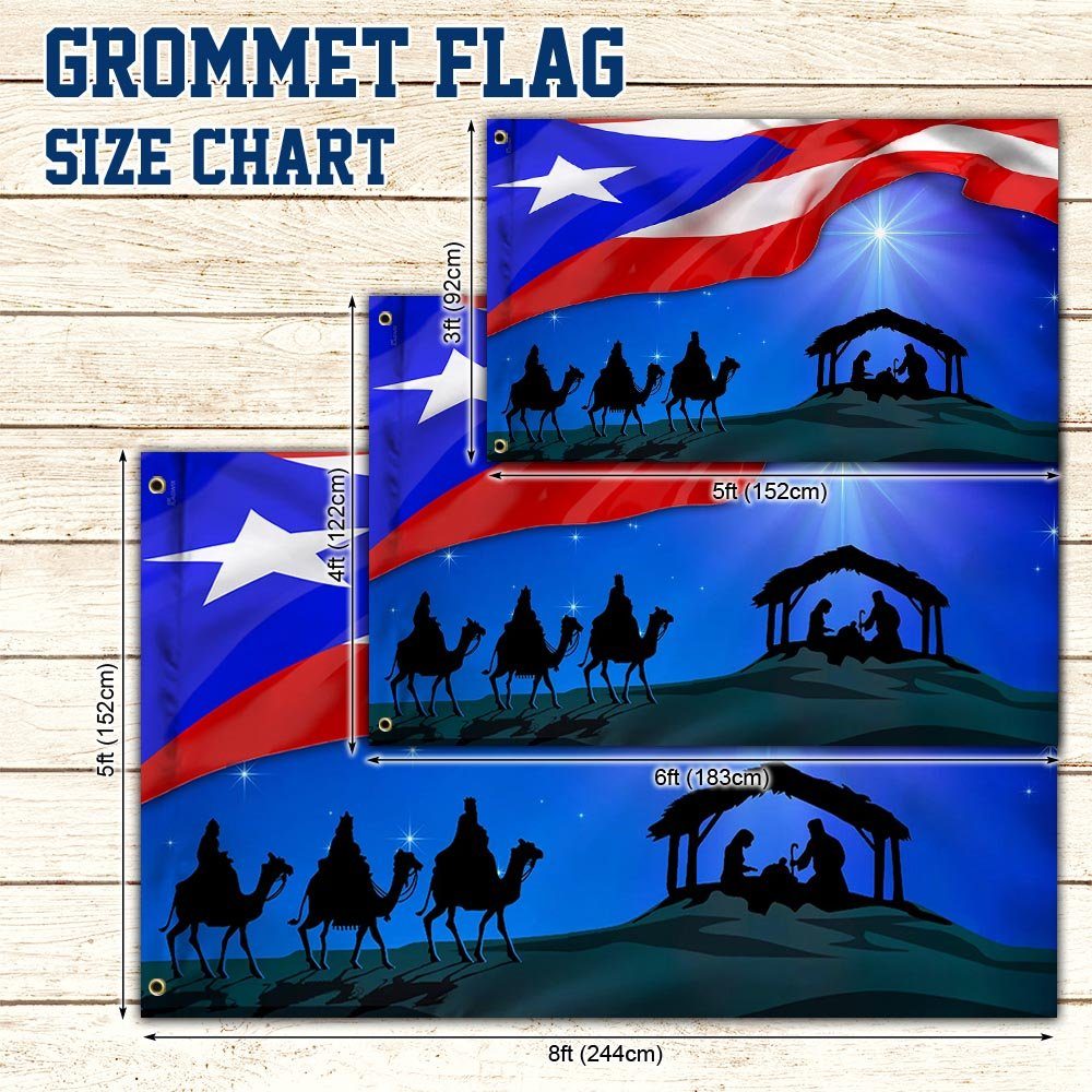 Three Kings, Three Wise Men, Puerto Rico Jesus Flag TPT470GF - Flagwix