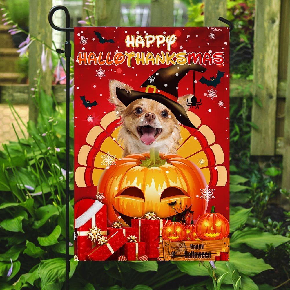 Well-designed Chihuahua Flags Flagwix™ Happy Hallothanksmas Sign – Flagwix