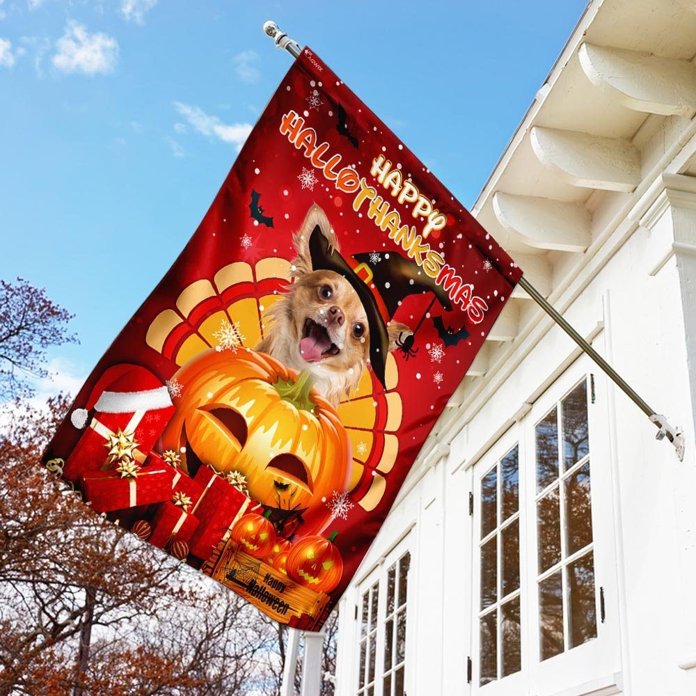 Well-designed Chihuahua Flags Flagwix™ Happy Hallothanksmas Sign – Flagwix
