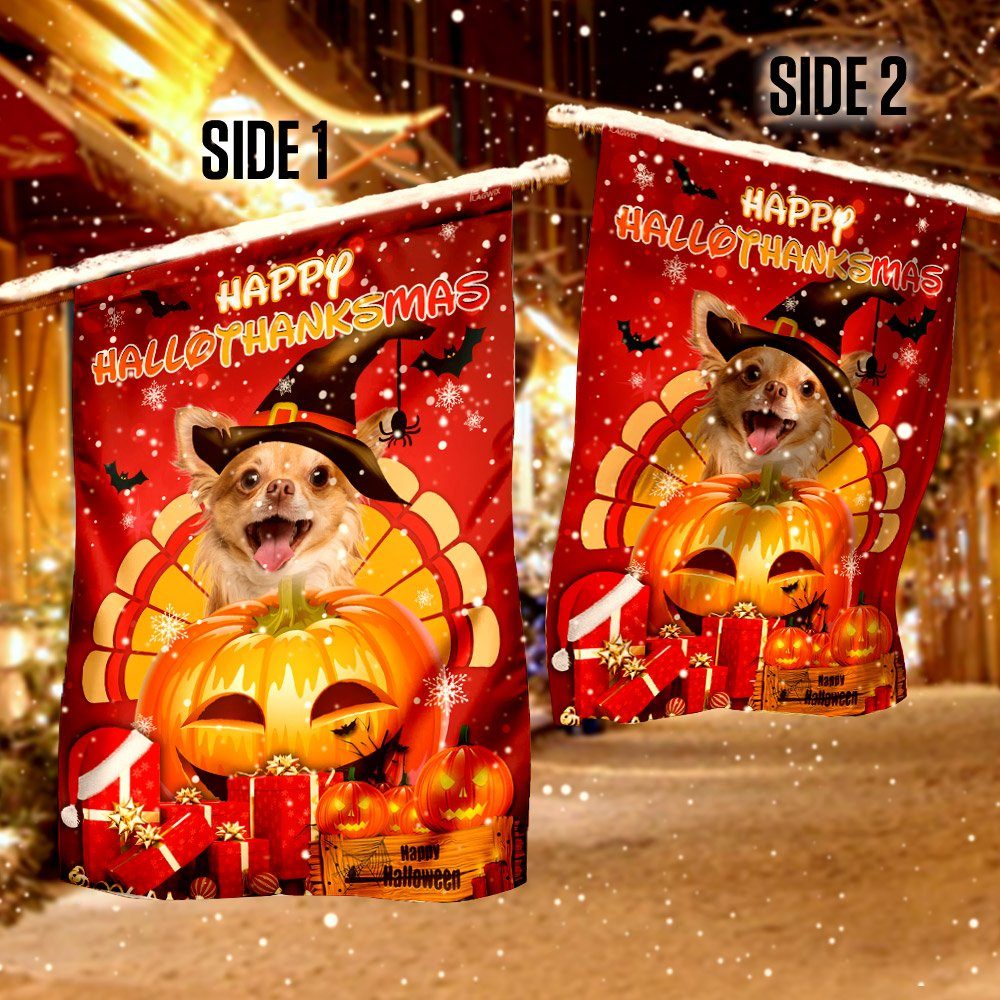 Well-designed Chihuahua Flags Flagwix™ Happy Hallothanksmas Sign – Flagwix