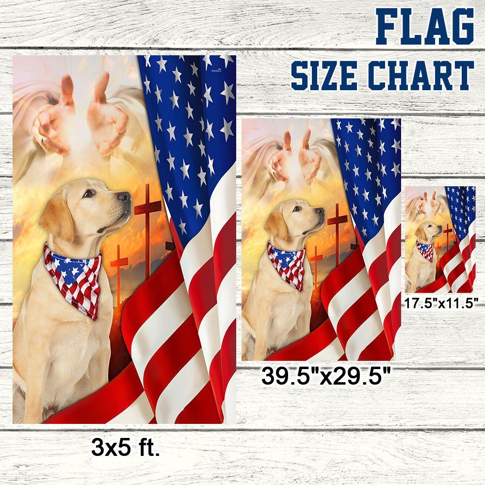 Yellow Lab Flag Labrador Retriever dog And Jesus US Flag TQN120F - Flagwix