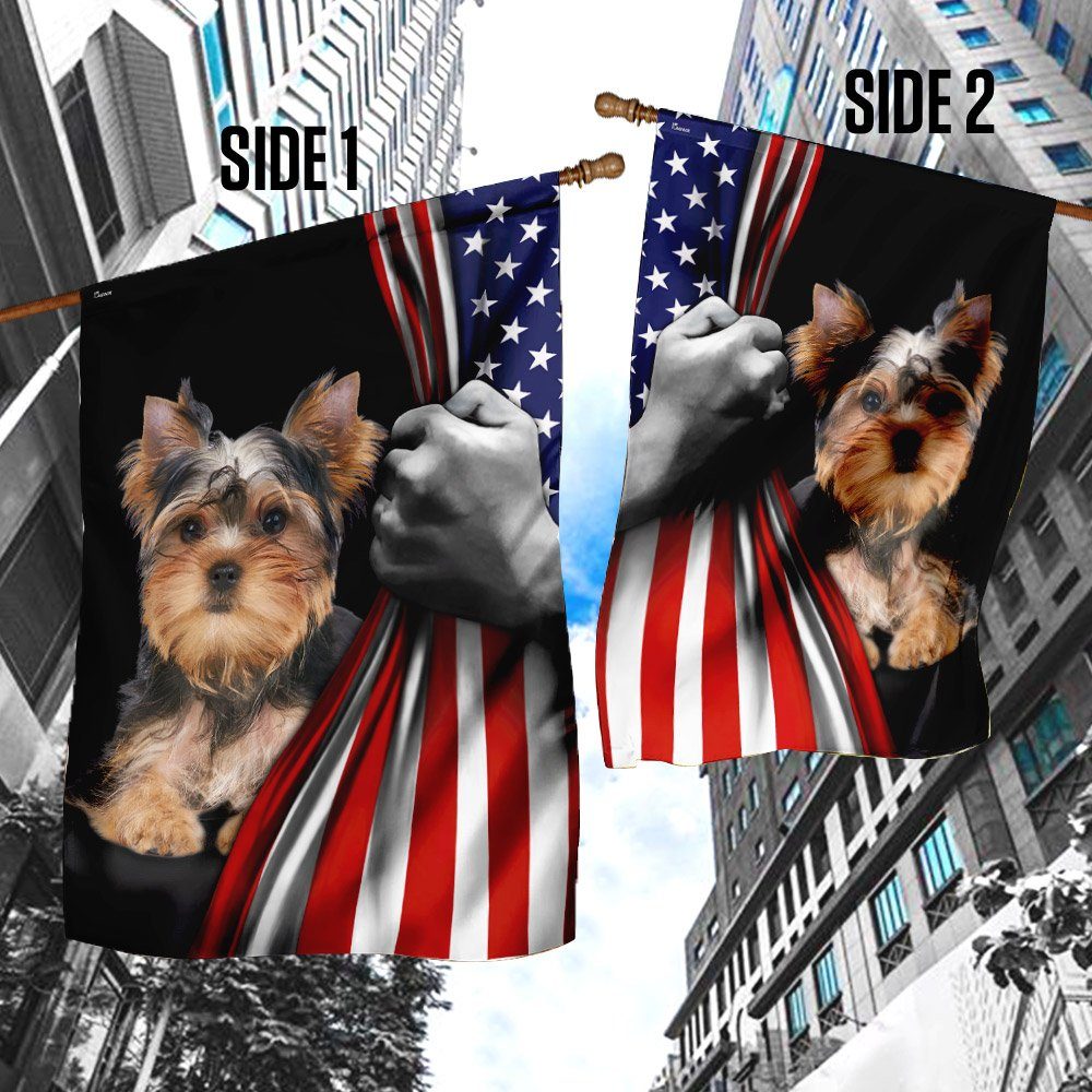 Yorkie Flags Flagwix™ Yorkshire Terrier American Flag - Flagwix