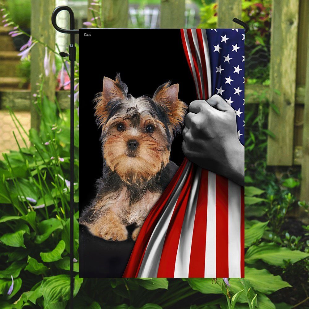 Yorkie Flags Flagwix™ Yorkshire Terrier American Flag - Flagwix
