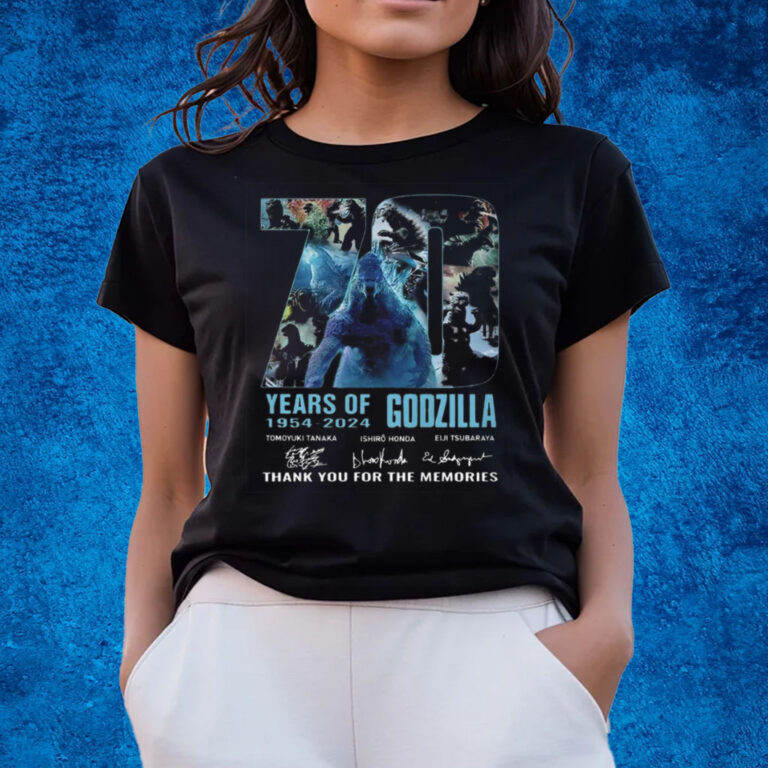 70 Years Of 1954 – 2024 Godzilla Thank You For The Memories T-Shirt ...